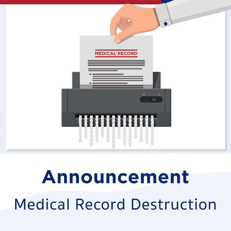 Announcement Medical Record Destruction | Bangkok Hospital Phuket